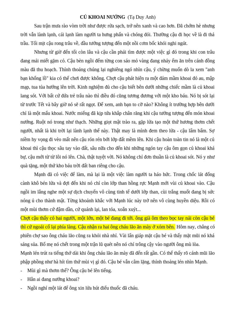 C Khoai Nư NG | PDF