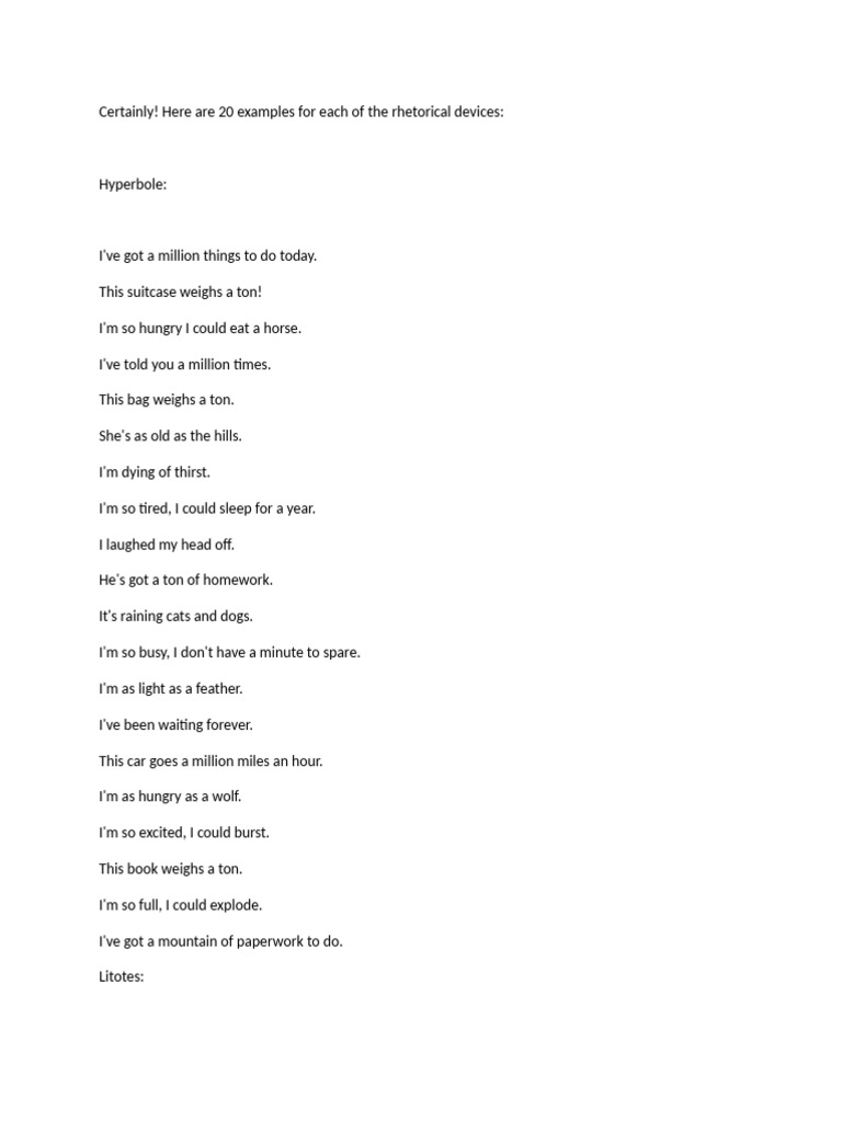 20.advanced Rhetorical Devices | PDF