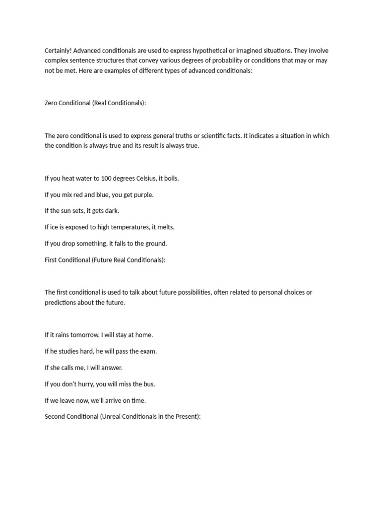 21.advanced Contionals For Hypothetical Situations | PDF