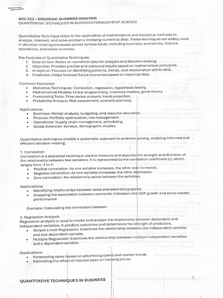 Acc 223 - Strategic Business Analysis | PDF