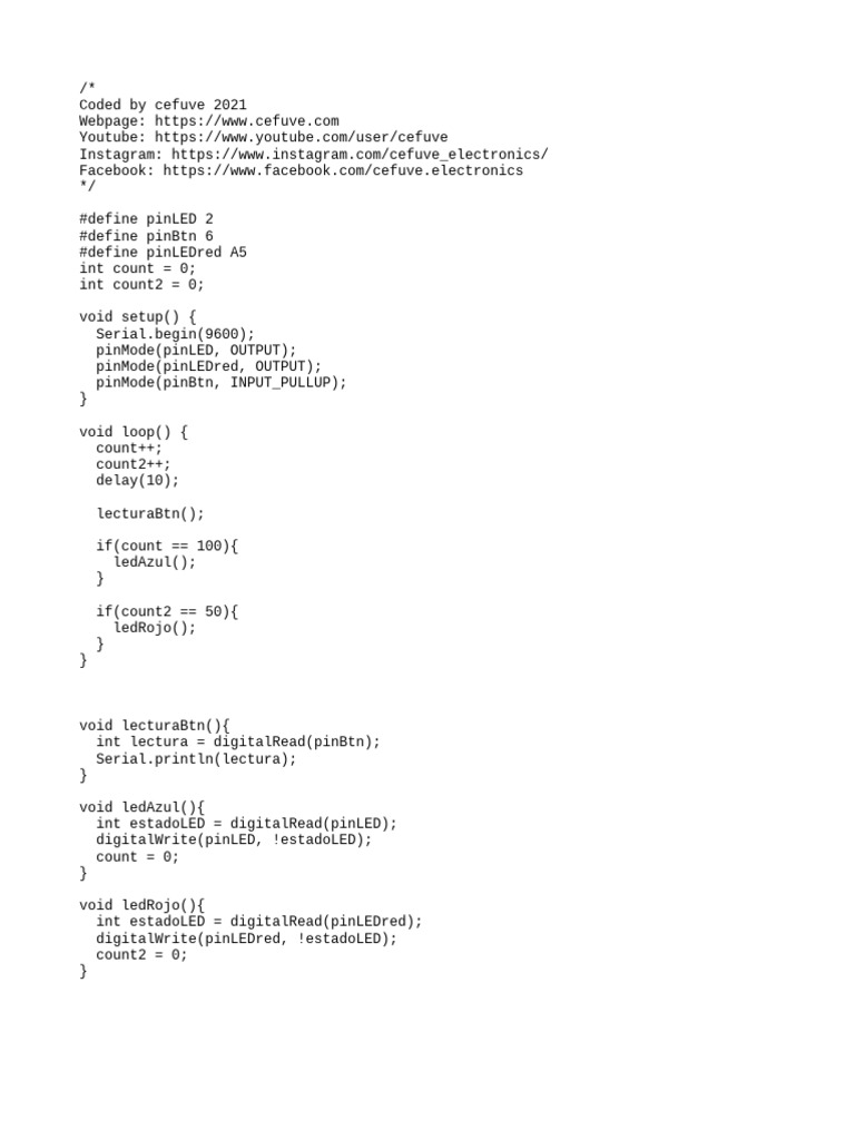 Multitasking Usando Delay - Ino | PDF