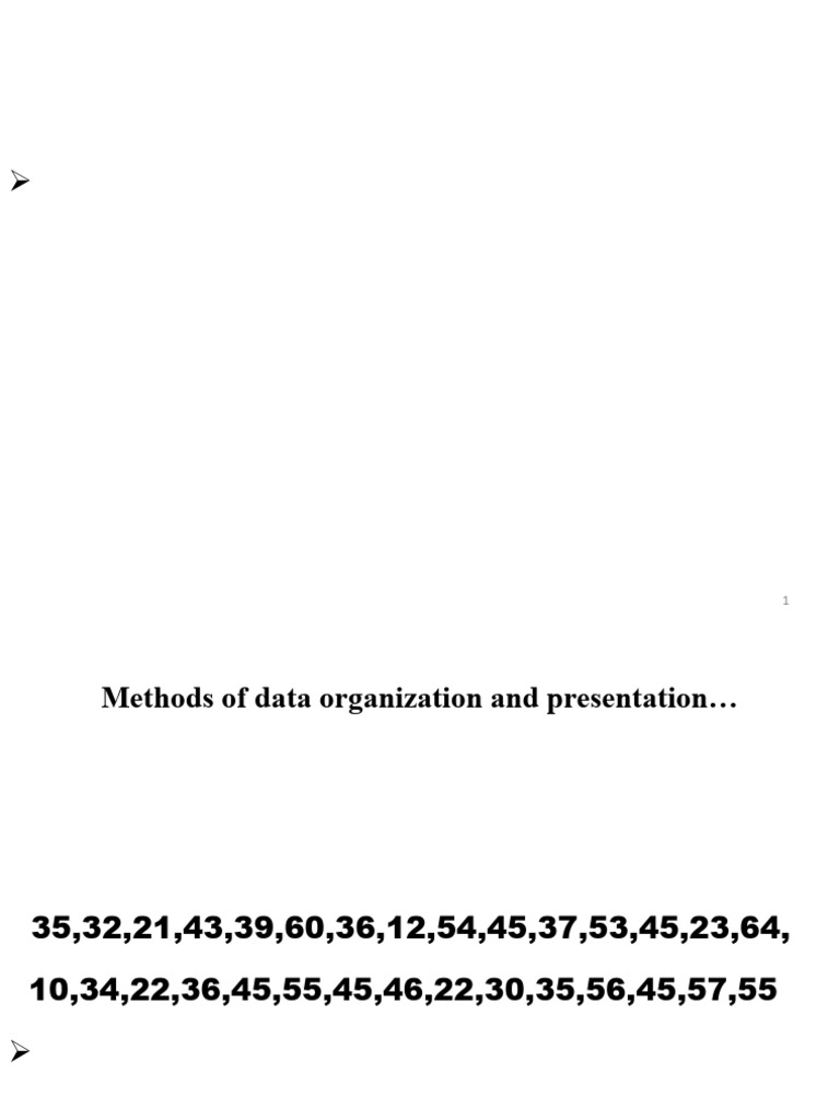 Methods of Data Organization, Presentation and Summarization | PDF | Mode (Statistics ...