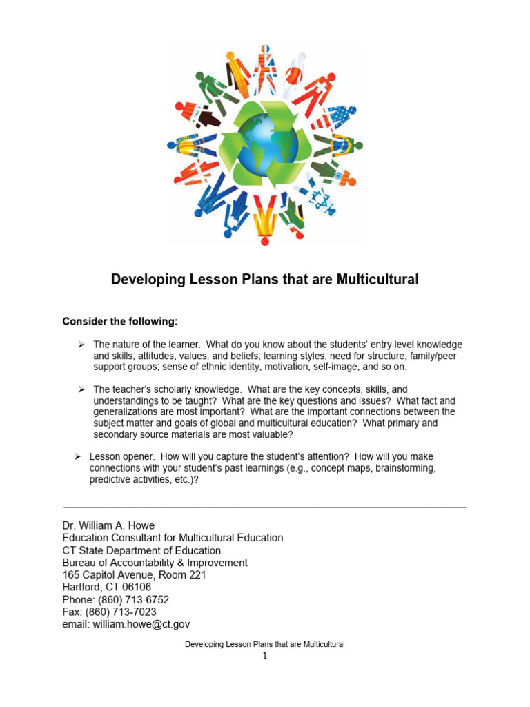 DevelopingLessonPlansThatareMulticulturalFebruary23AM(1) | PDF | Lesson ...