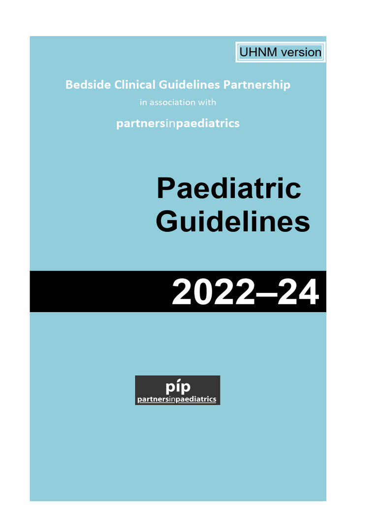 Paediatric Guidelines 2022-24 Overview | PDF | Potassium | Chemistry