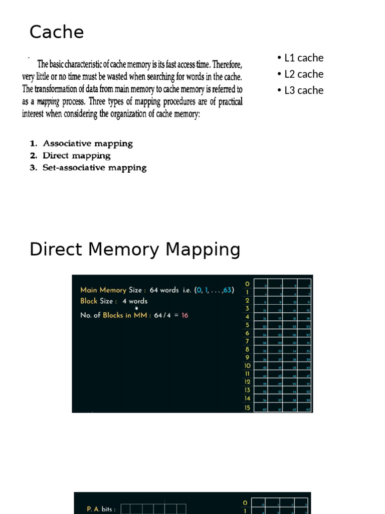 Cache: L1 Cache L2 Cache L3 Cache | PDF