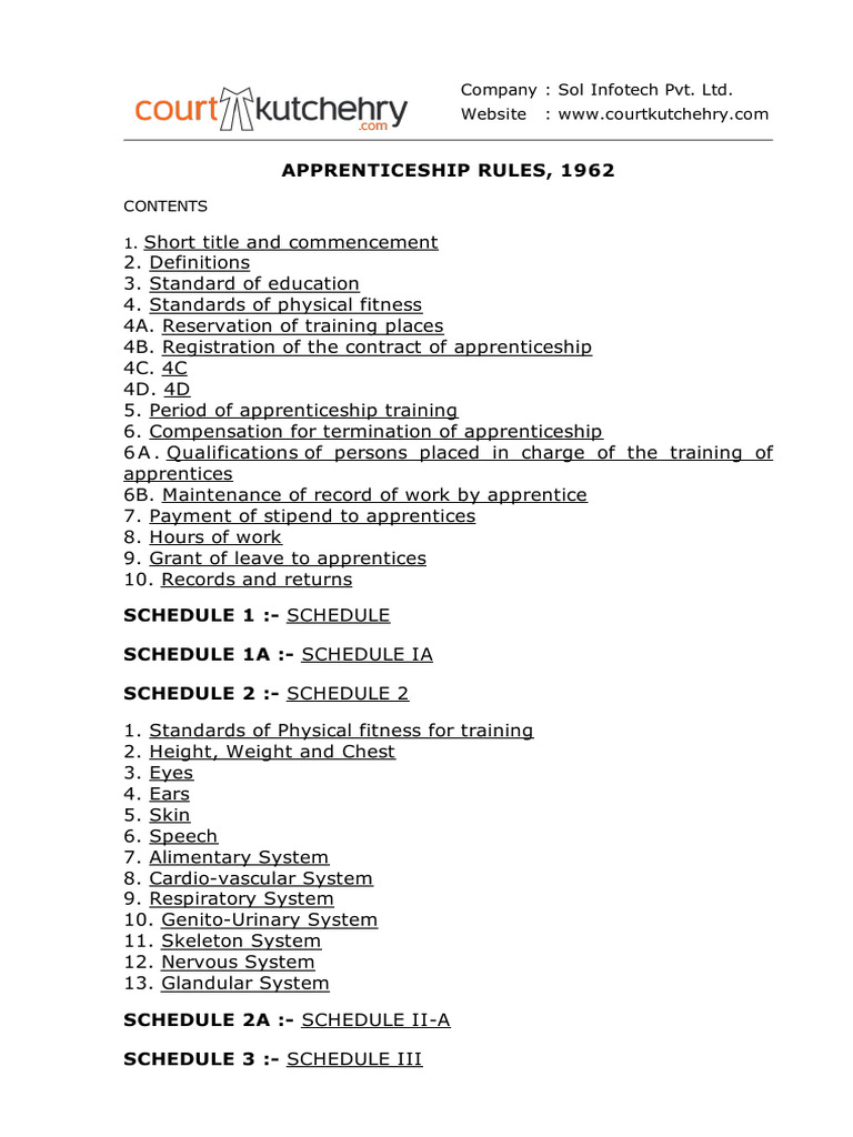 Apprenticeship Rules, 1962 | PDF | Apprenticeship | Vocational Education