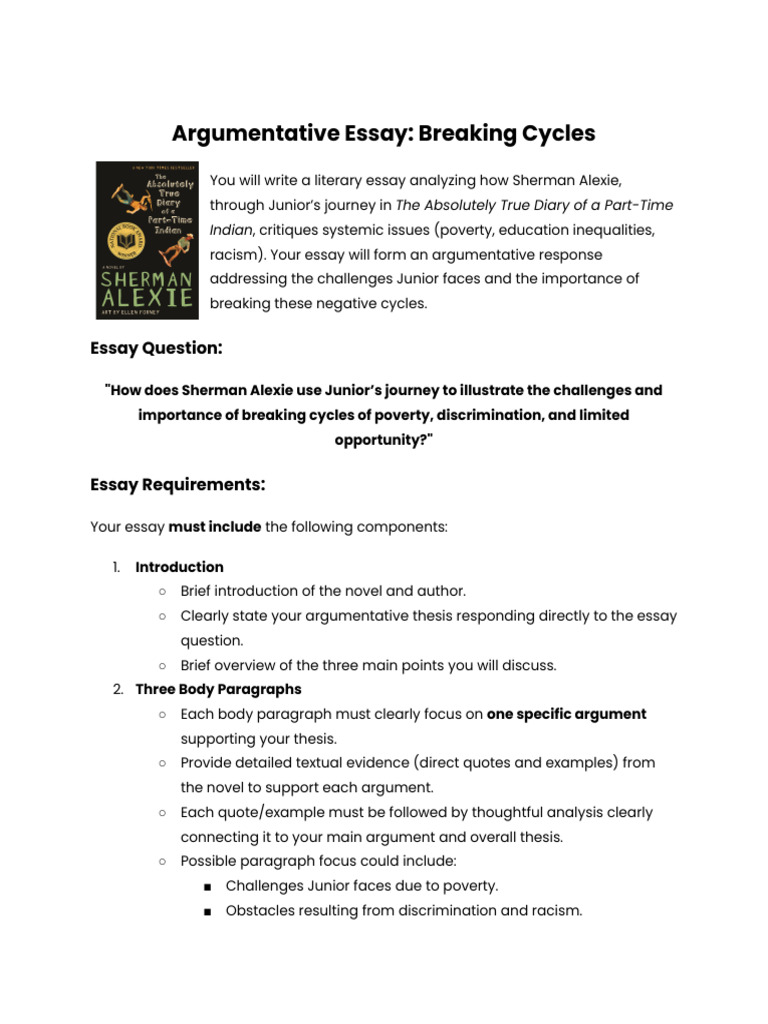 Final Assignment: Argumentative Essay: Breaking Cycles | PDF | Essays ...