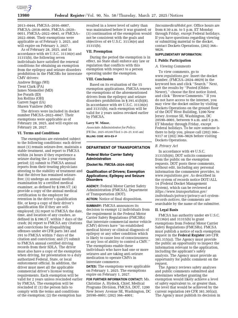 Federal Register / Vol. 90, No. 58 / Thursday, March 27, 2025 / Notices ...