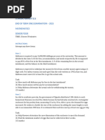 S4 Mathematics Scenario Questions 2025 | PDF | Equations | Algebra