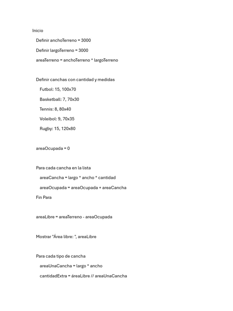 Algoritmo Canchas | PDF