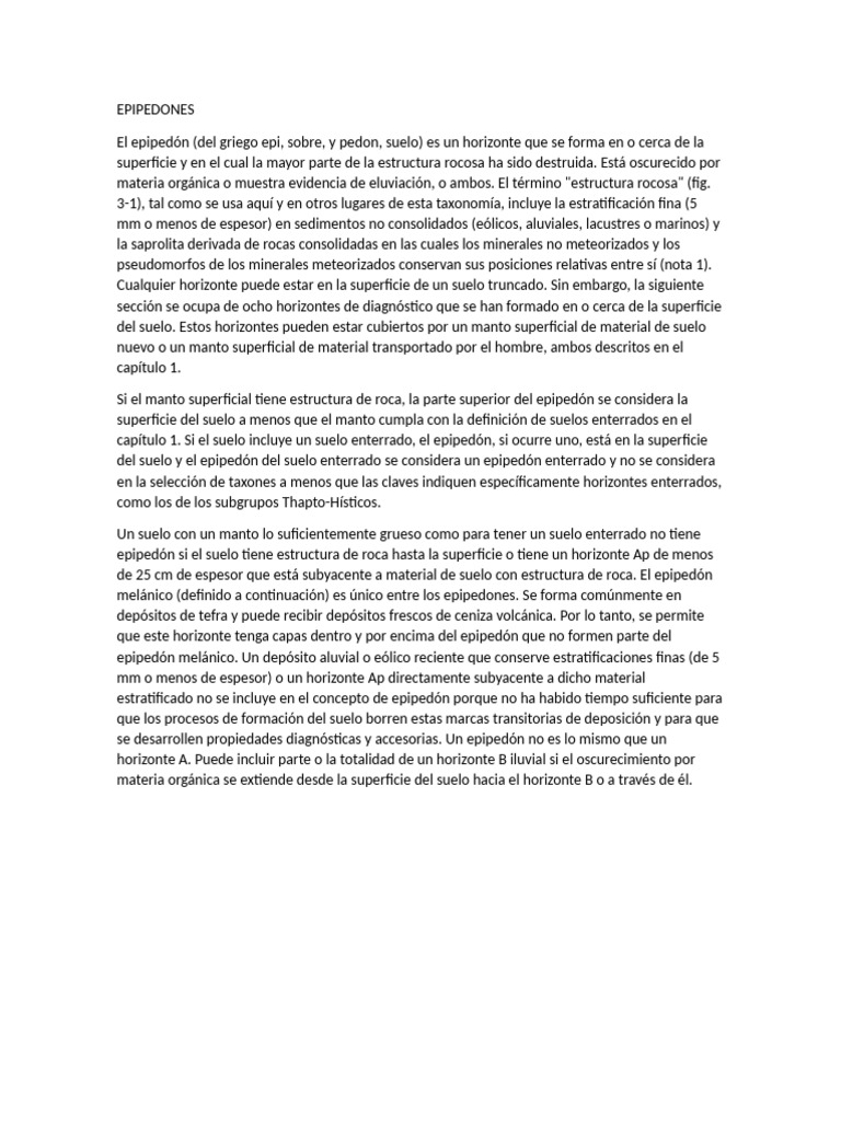 EPIPEDONES Y HORIZONTES SUPERFICIALES, USDA 2022, ESPAÑOL | PDF | Suelo ...