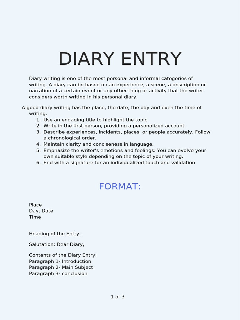 DIARY ENTRY | PDF