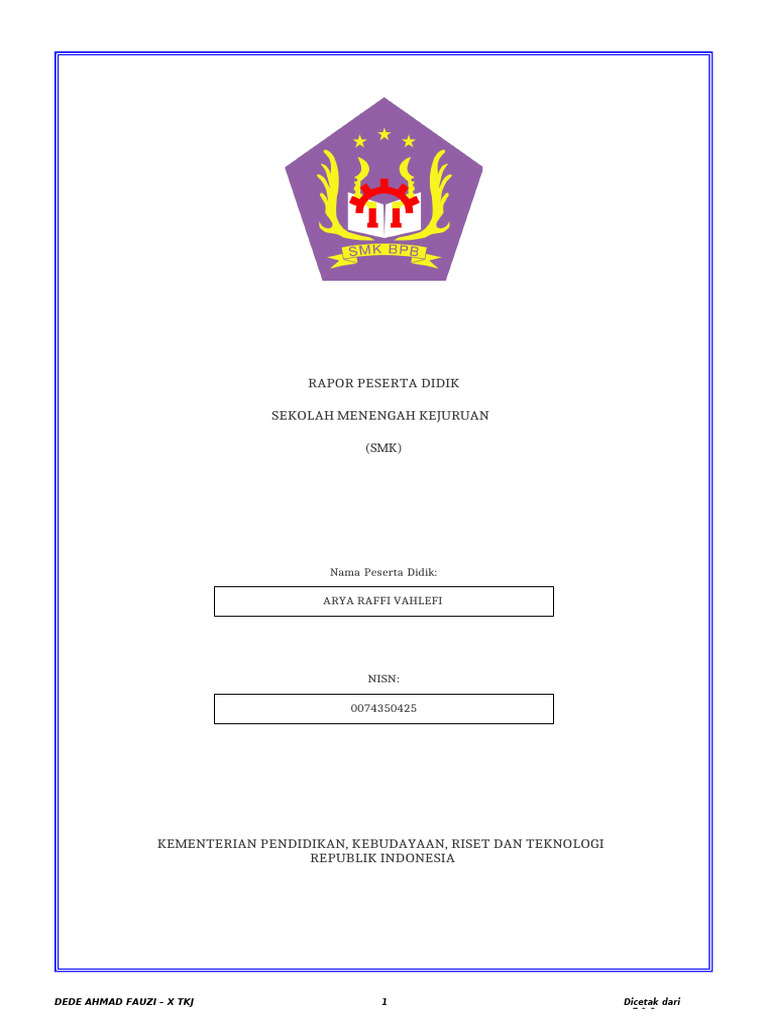 ARYA RAFFI VAHLEFI - X TJKT-IDENTITAS | PDF