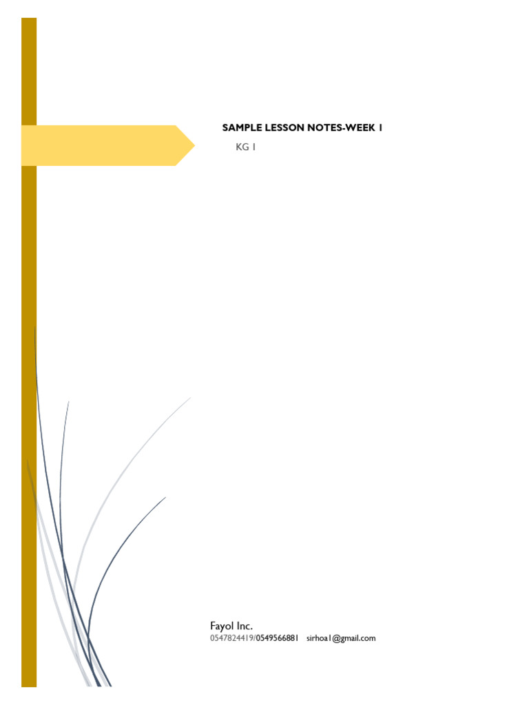 KG 1 Week1 Notes Term 3 | PDF | Learning | Creativity