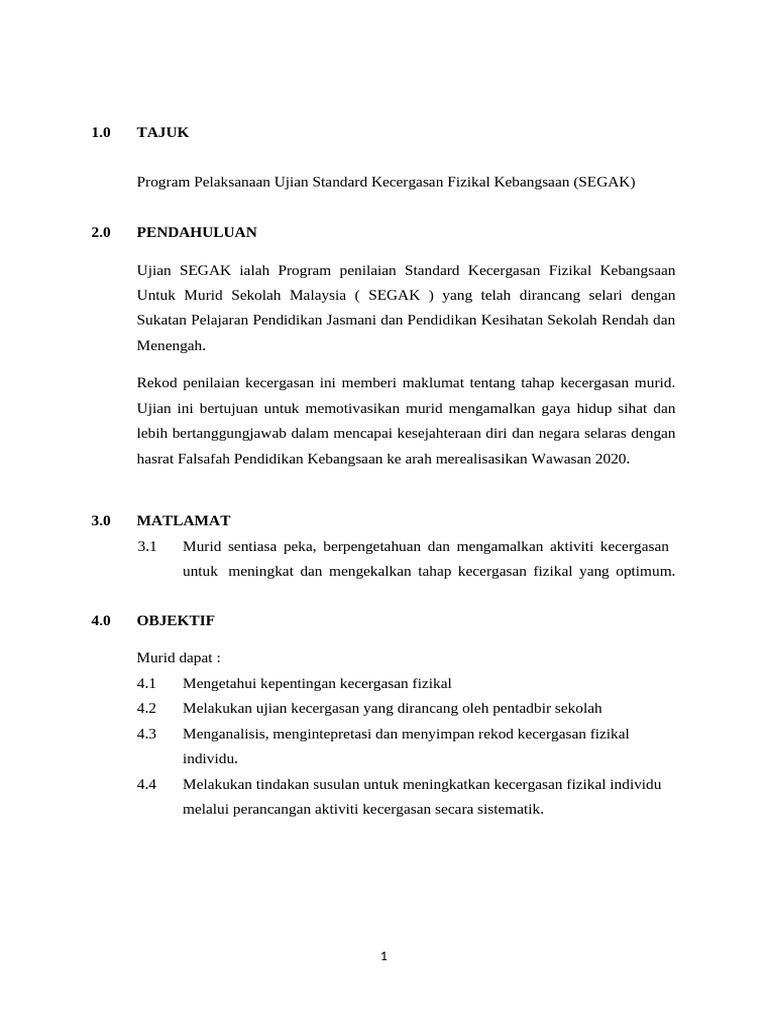 'Kertas Kerja Segak 2016 | PDF