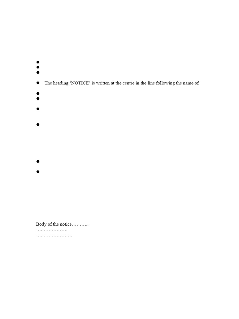 NOTICE (Writing Skills, English) | PDF
