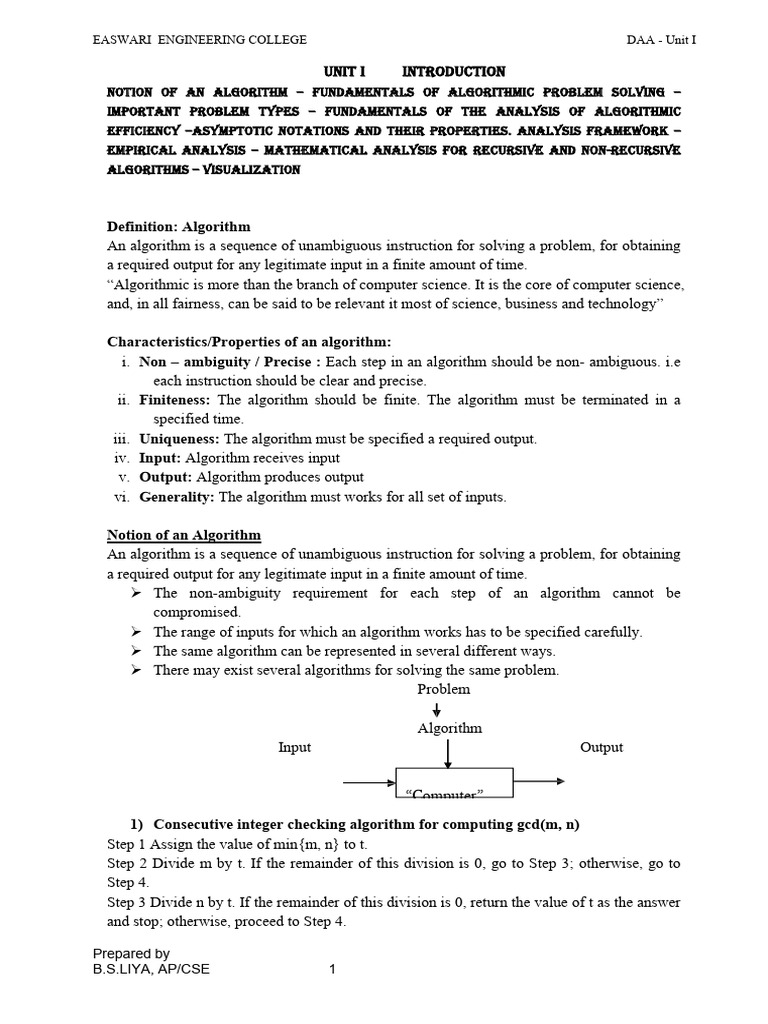 DAA Unit 1 | PDF | Recurrence Relation | Algorithms