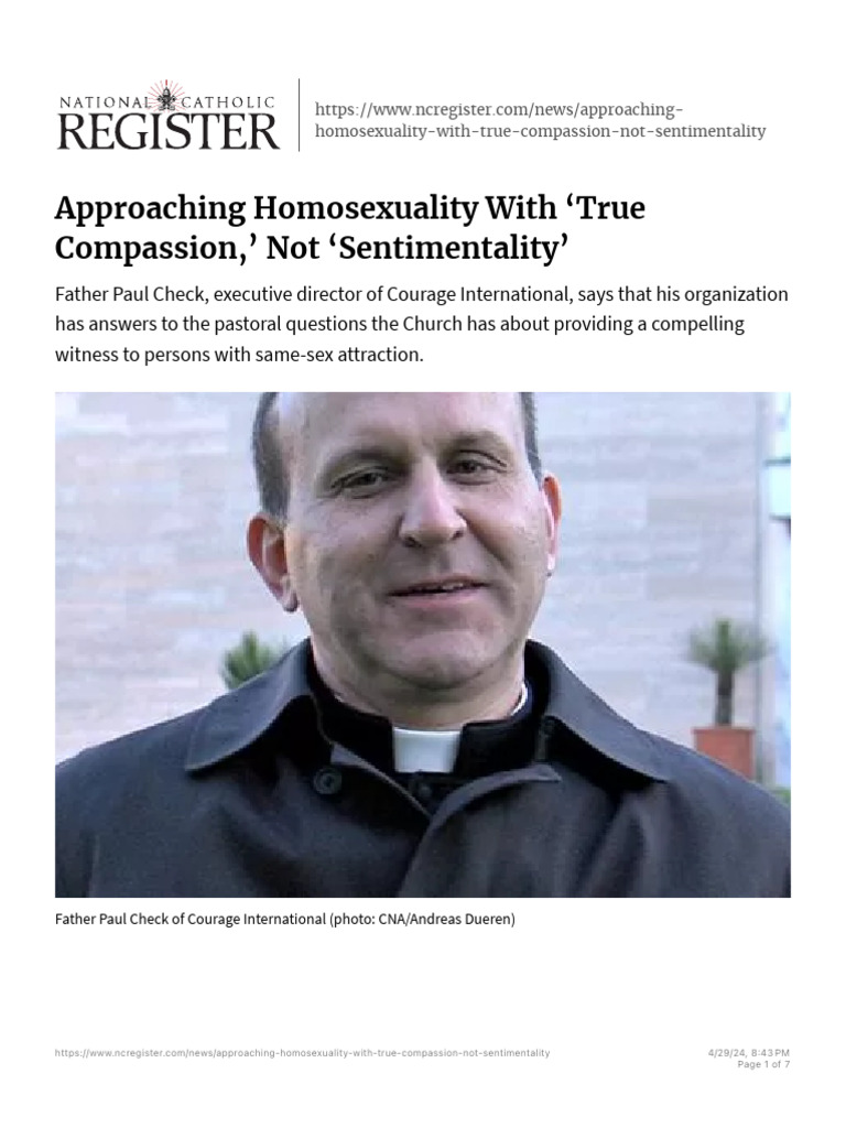 Approaching Homosexuality With True Compassion,' Not Sentimentality ...