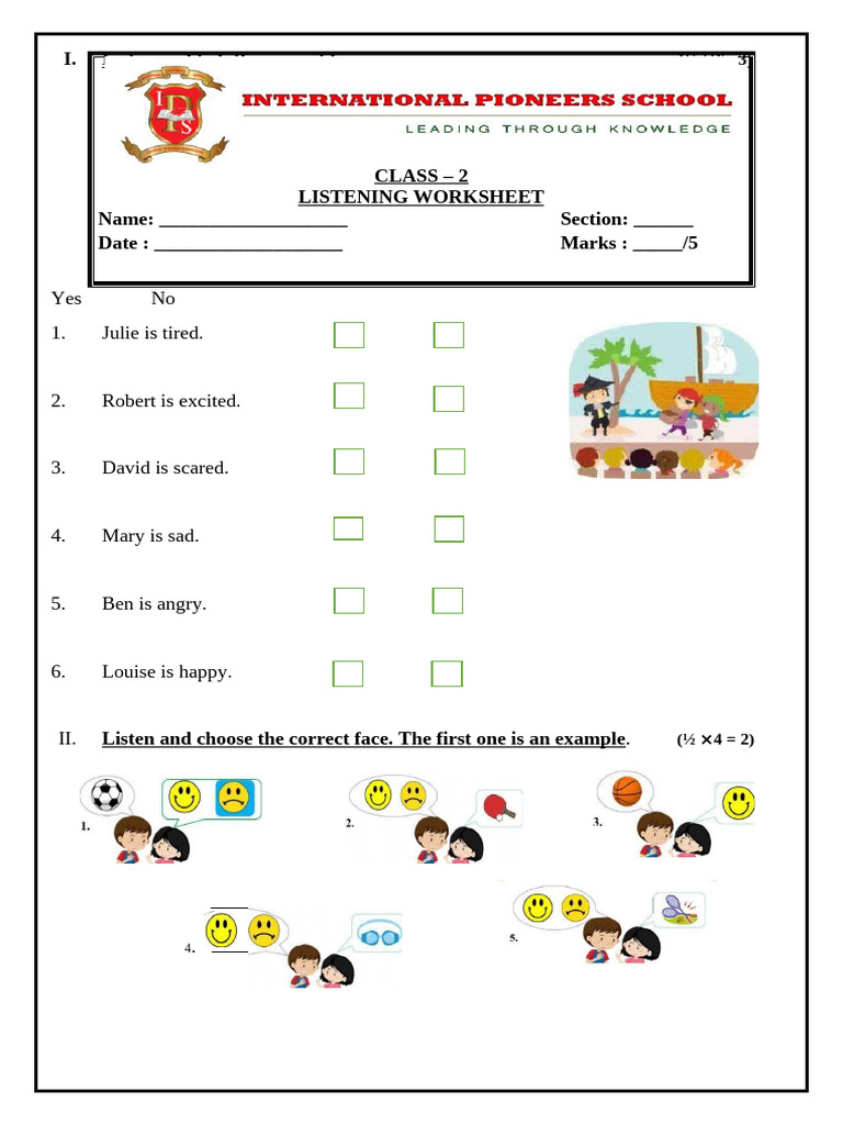 Grade 2 ENGLISH Listening 2025 | PDF