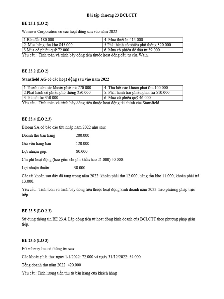 C7 (C23) - Bai Tap BCLCTT | PDF