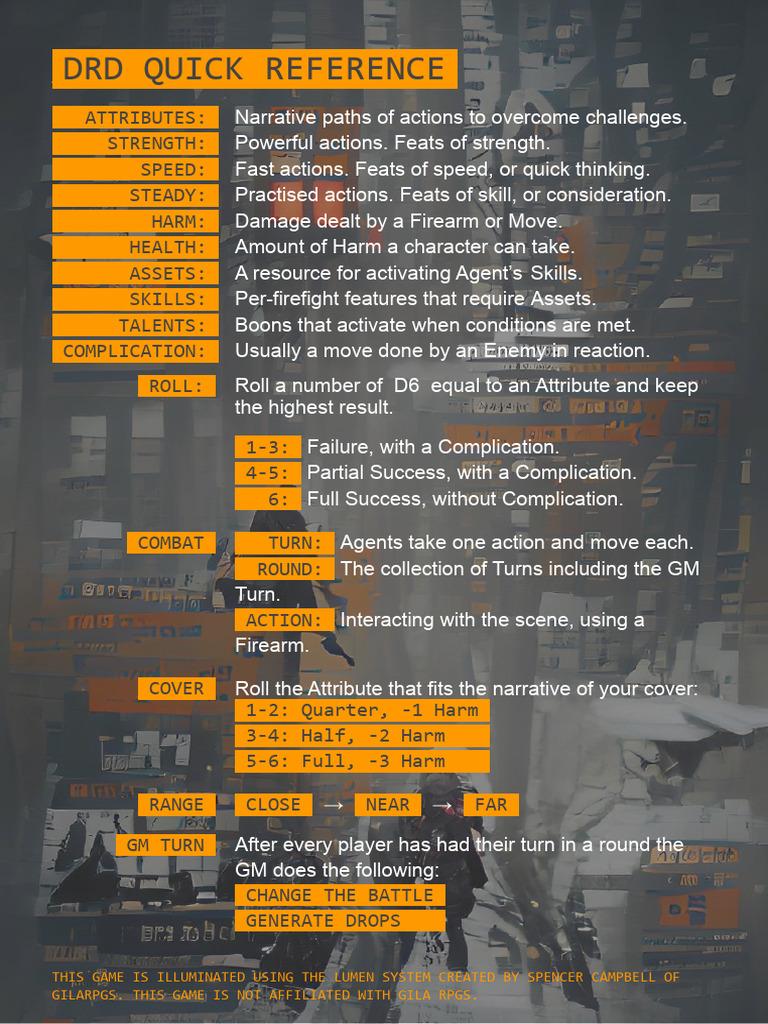 DRD Quick Reference Sheet | PDF