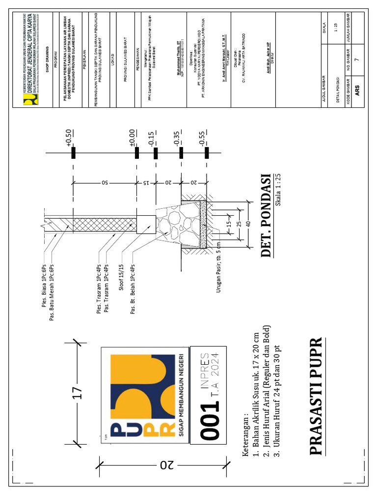 Contoh Etiket Shop Drawing Dan Asbuilt | PDF