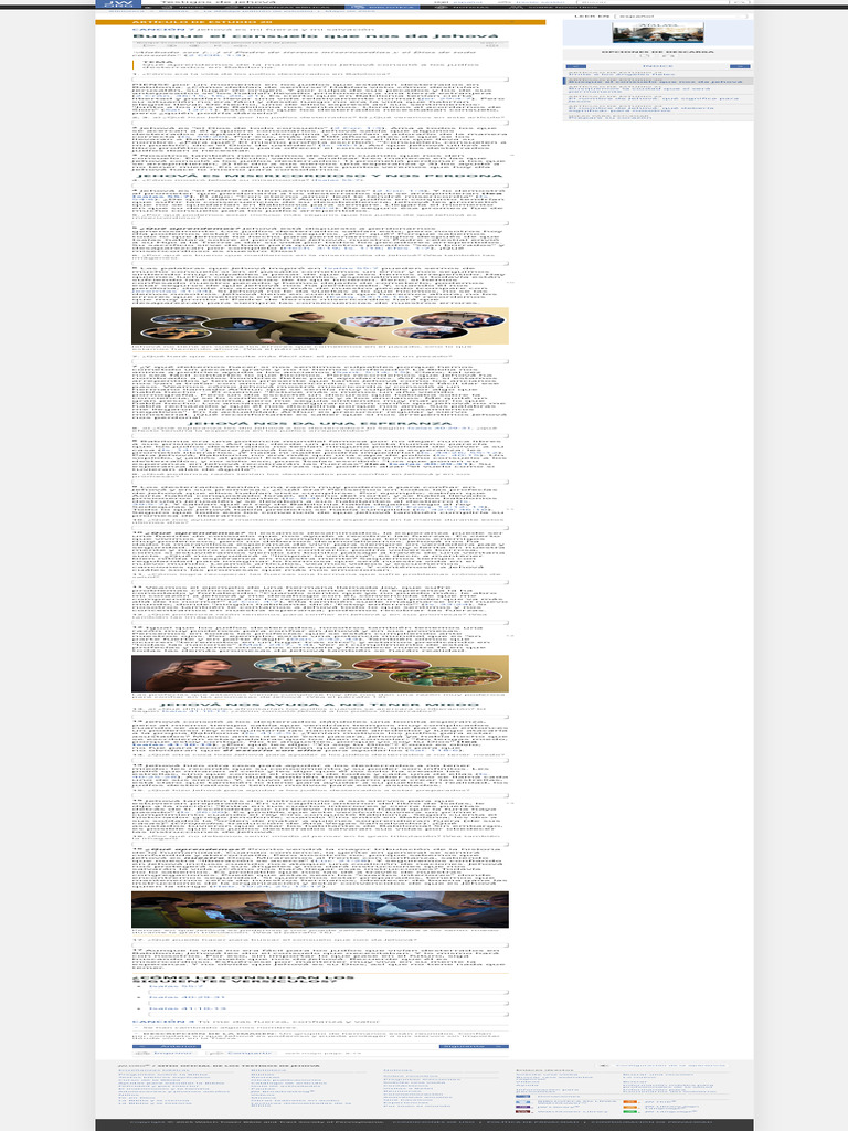 Busque El Consuelo Que Nos Da Jehová - Estudio de La Atalaya | PDF | Pecado | Misericordia