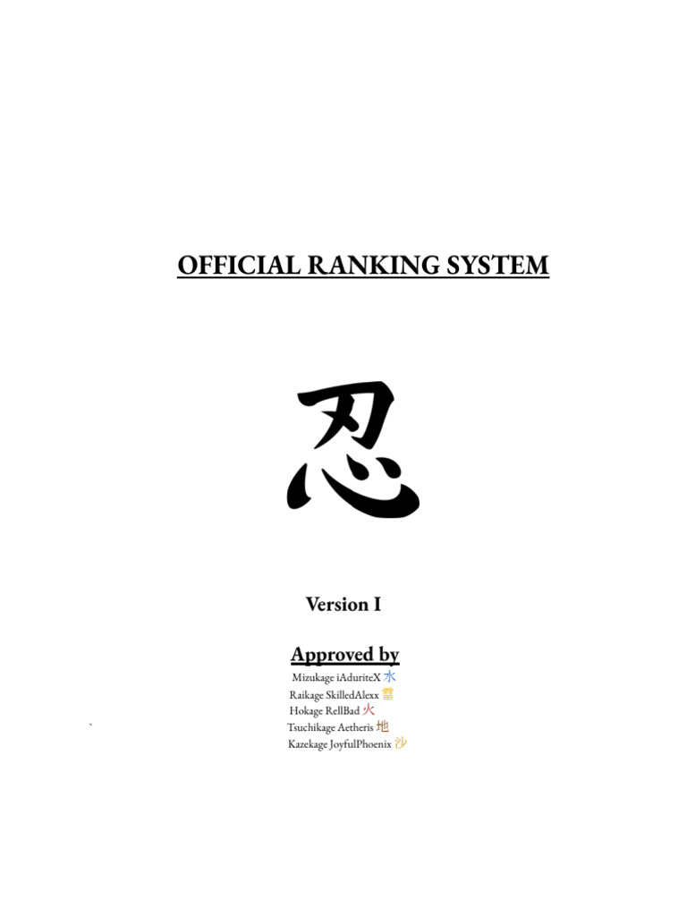Shinobi Ranks and Roles Explained | PDF