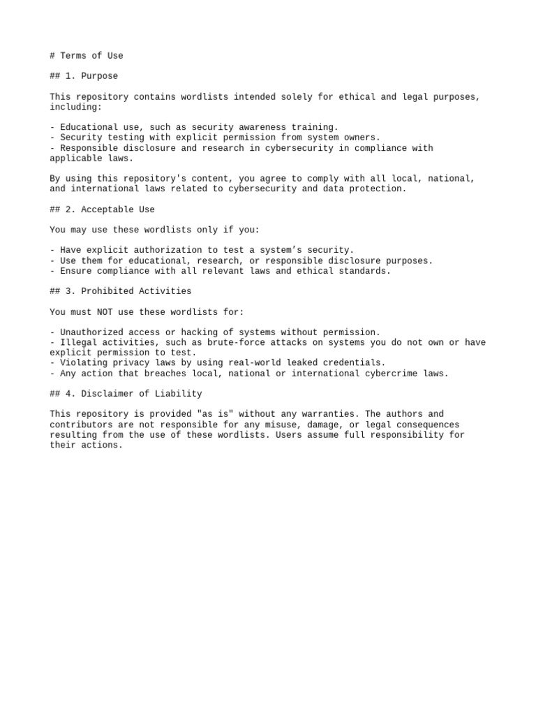 Terms of Use | PDF