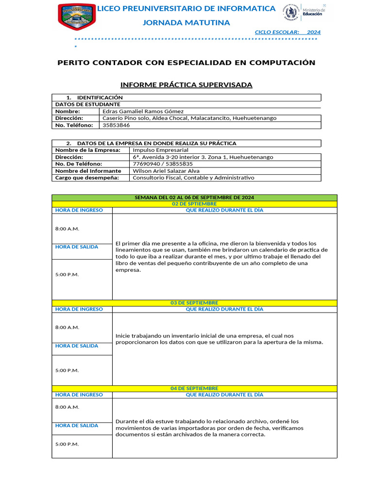 Informe de Practica PC | PDF | Auditoría | Estado financiero