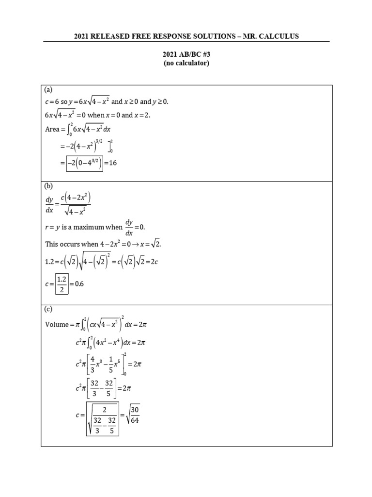 Ap2021 Calc Ab Frq Solution Pdf