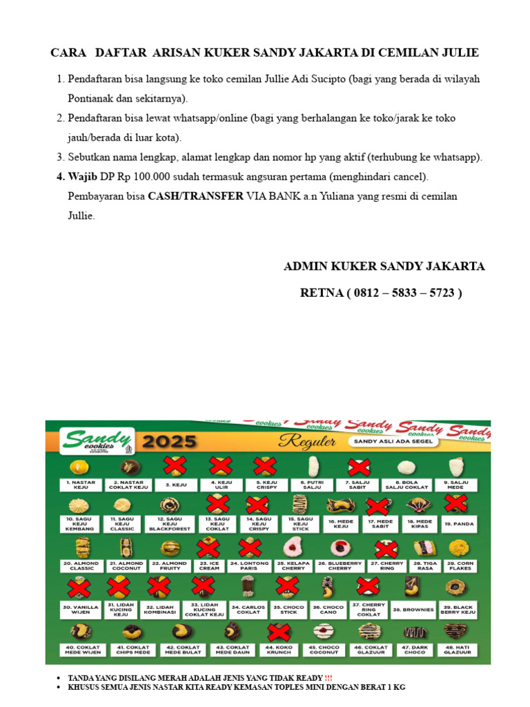 Daftar Arisan Kuker Sandy Jakarta Online | PDF