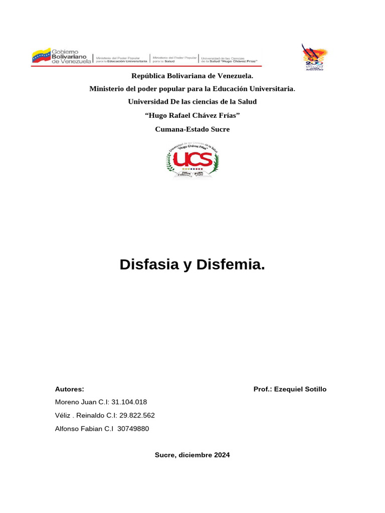 Disfasia y Disfemia | PDF | Afasia | Tartamudeo