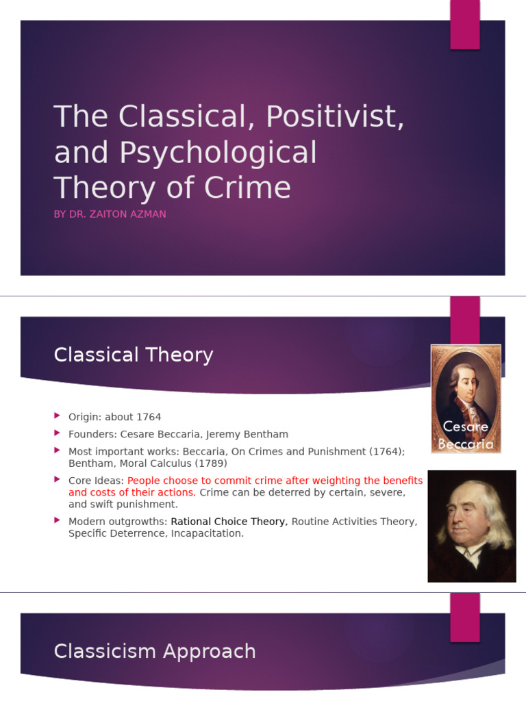 Classical, Trait, And Psycological Theory of Crime (1) | PDF ...