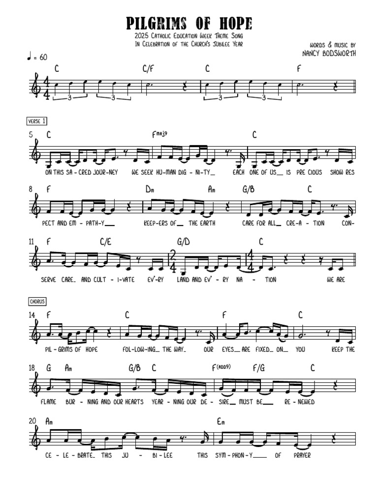 Pilgrims of Hope Sheet Music PDF | PDF