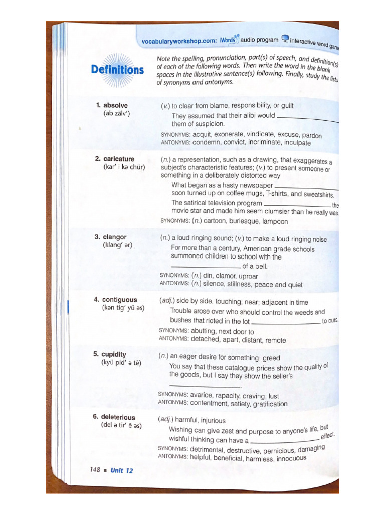 Unit 12F Words | PDF