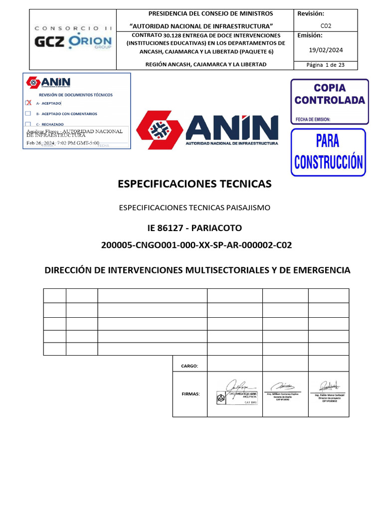 200005-Cngo001-000-Xx-Sp-Ar-000002-C02 - Especificaciones Tecnicas Paisajismo | PDF | Arboles | Raíz