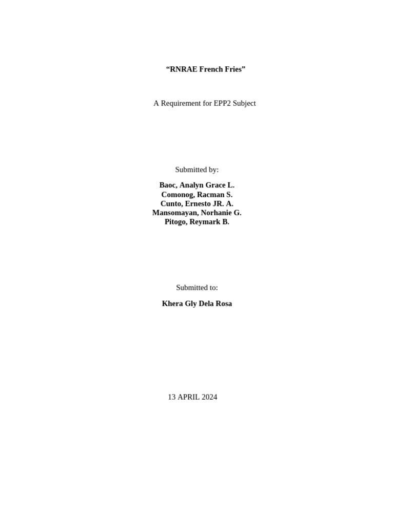 EPP Business Plan FINAL 1 | PDF | Marketing | Chef