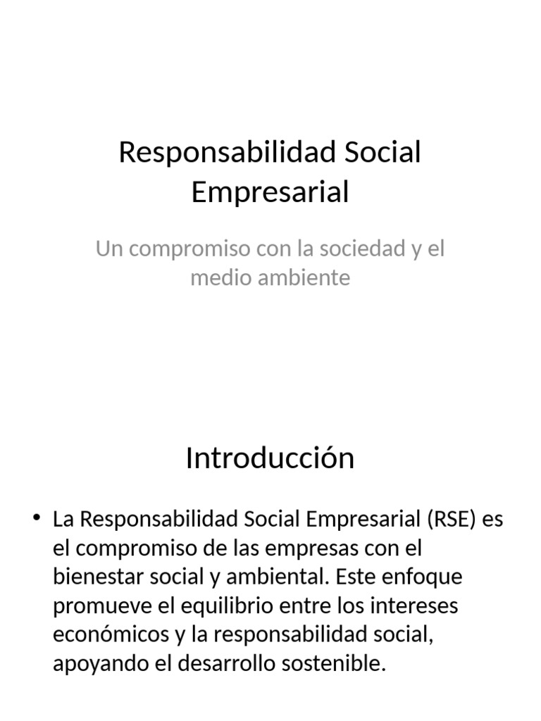 Responsabilidad Social Empresarial | PDF