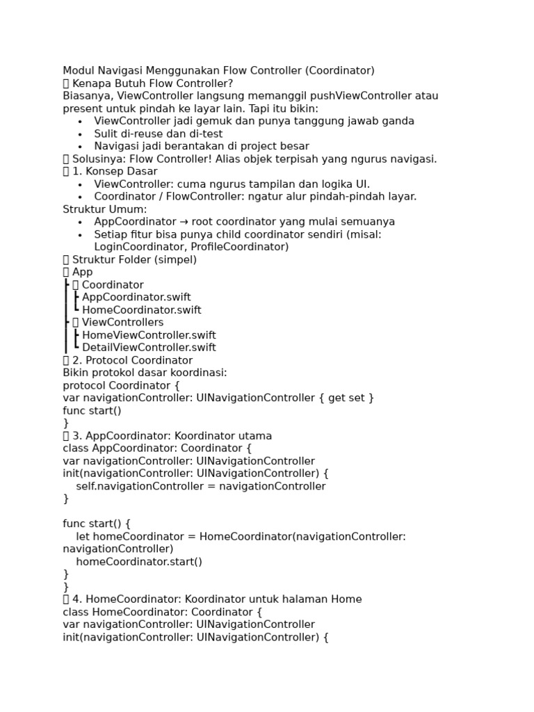 Modul Navigasi Menggunakan Flow Controller | PDF
