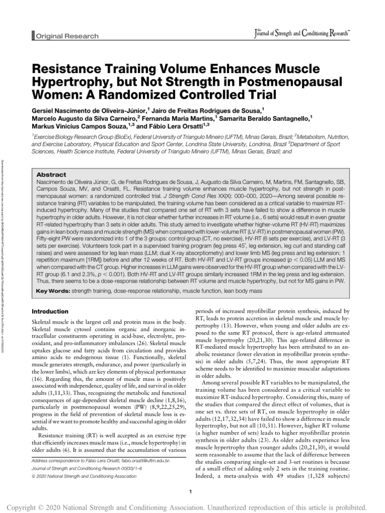 Resistance Training Volume Enhances Muscle Hypertrophy, But Not ...