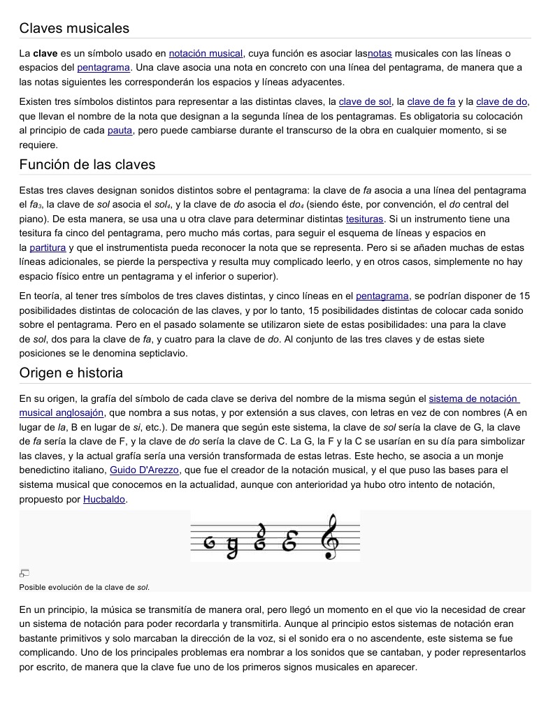 Claves Musicales | PDF | Clave | Notación musical