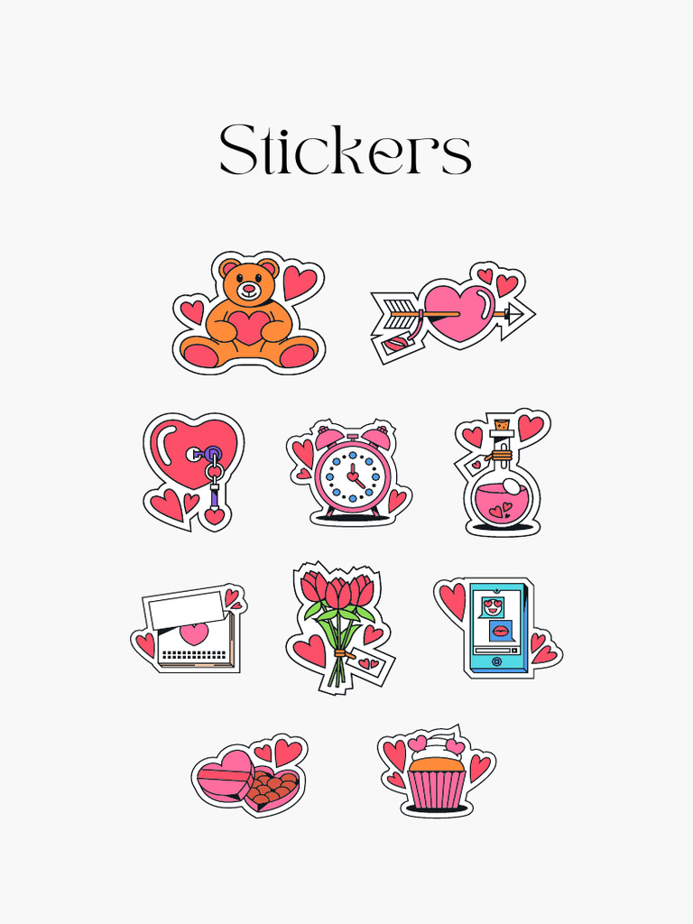 Documento A4 Stickers Para Imprimir Ilustrativo Divertido Rosa_20250509 ...