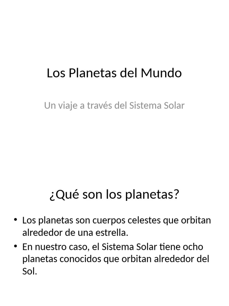 Planetas Del Mundo Presentacion | PDF