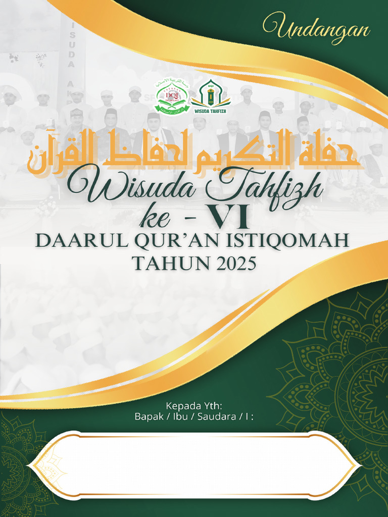Undangan Wisuda Tahfizh 2025 DQI | PDF
