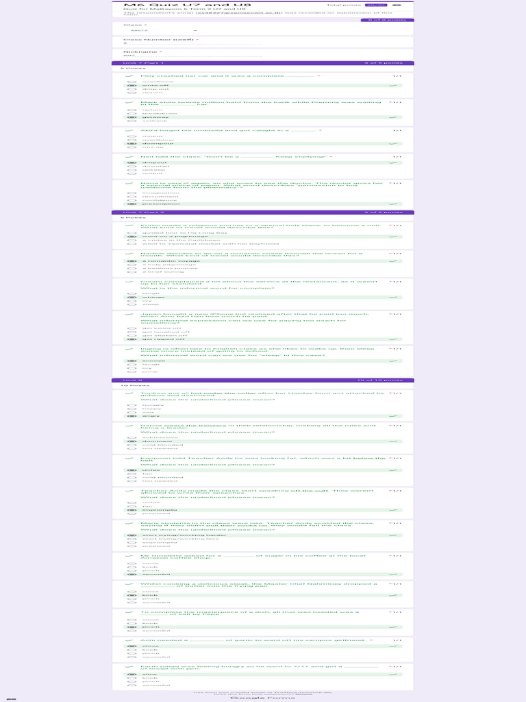 M6 Quiz U7 and U8 | PDF