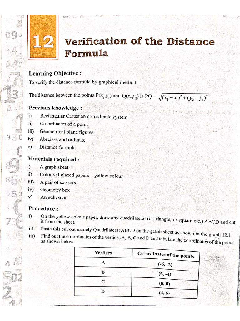 Activity 02 - Verification of The Distance Formula | PDF