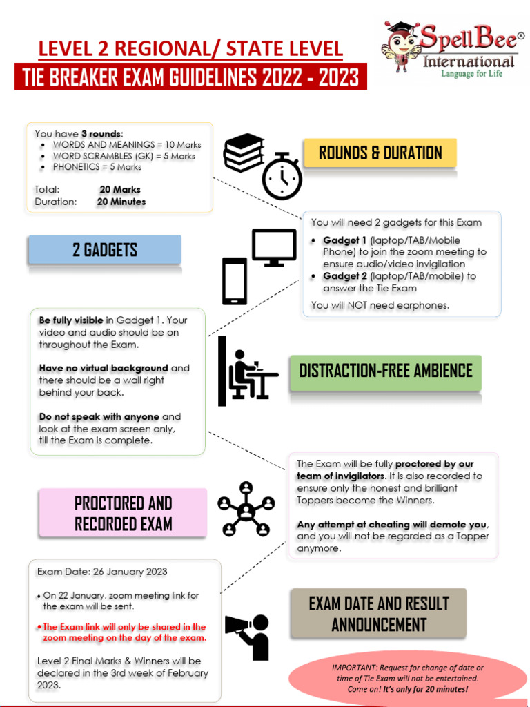 L2 Tie Breaker Exam Guidelines 2022-23 | PDF