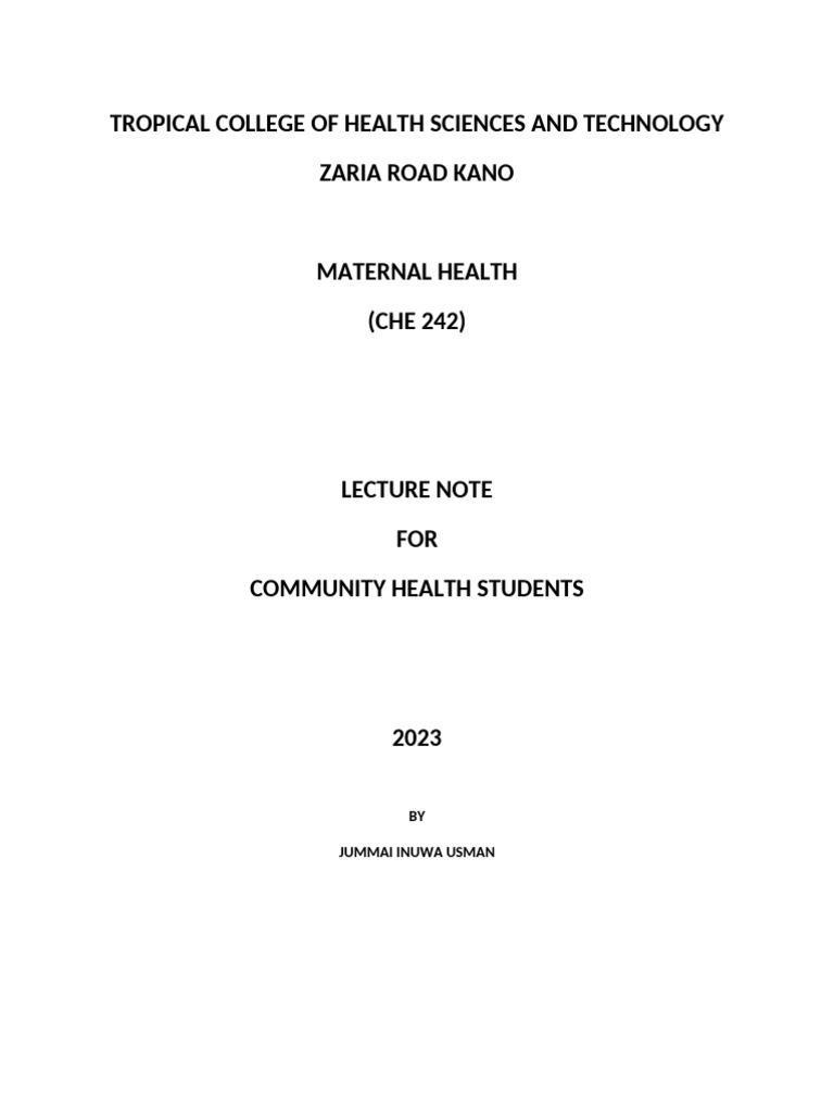 Updated Maternal Health | PDF | Childbirth | Pregnancy