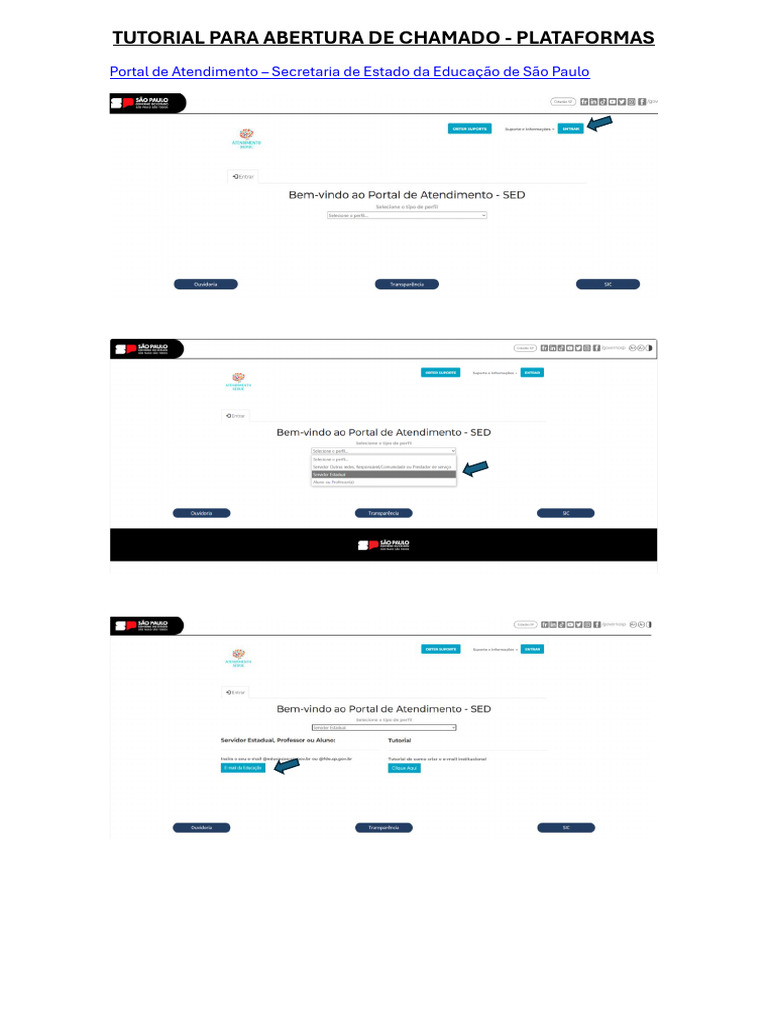 Tutorial para Abertura de Chamado | PDF
